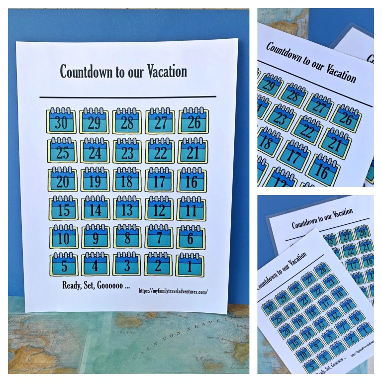 6 Free printable Vacation Countdown Calendars – Away we wander and ...