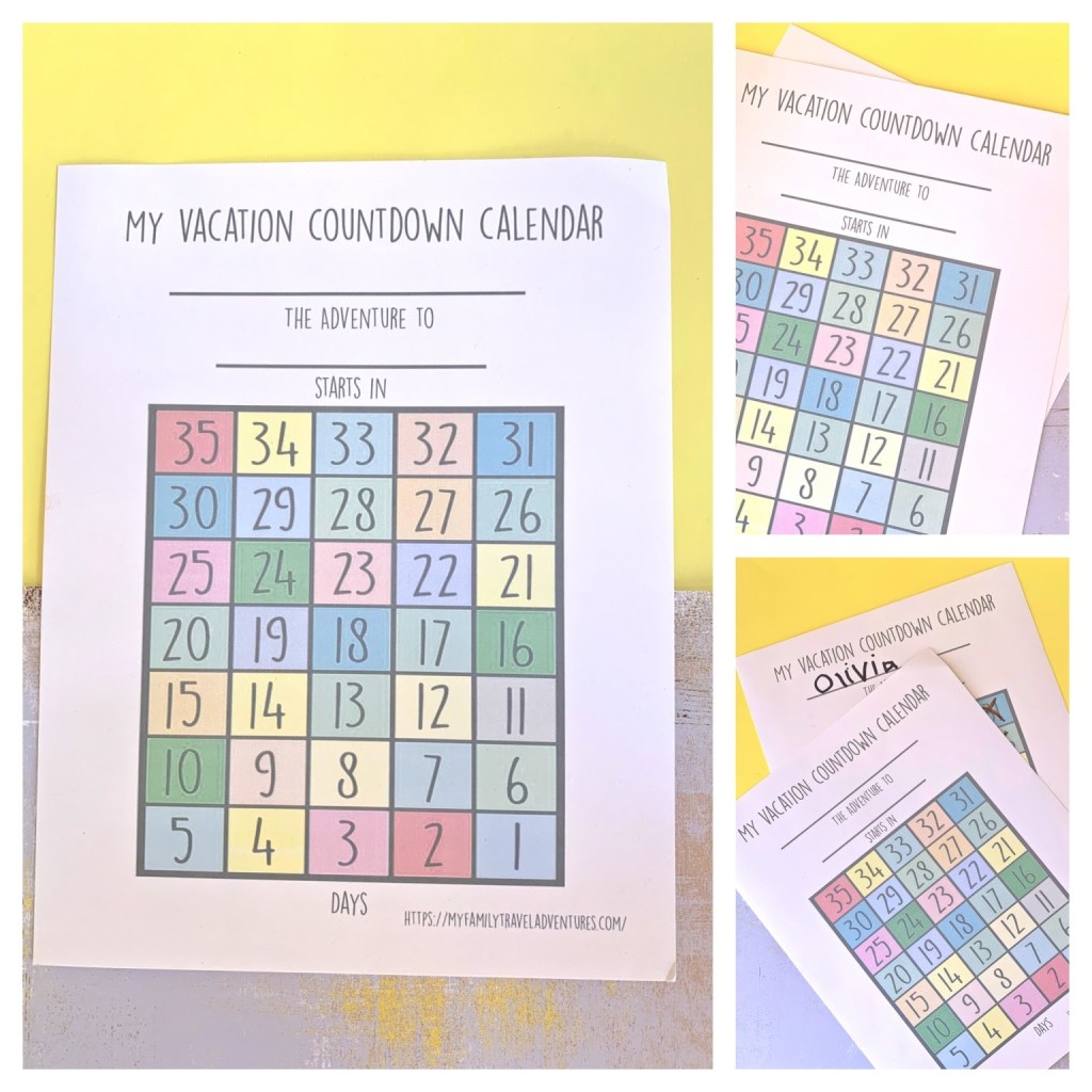 6 Free printable Vacation Countdown Calendars – Away we wander and ...